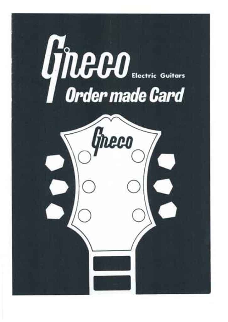 Greco 1970's Order Made Guitars Card - Vintage Japan Guitars